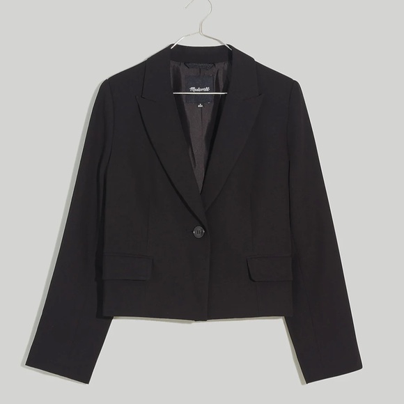 Madewell | Jackets & Coats | New Madewell Size S Cropped Tuxedo Blazer In Black | Poshmark